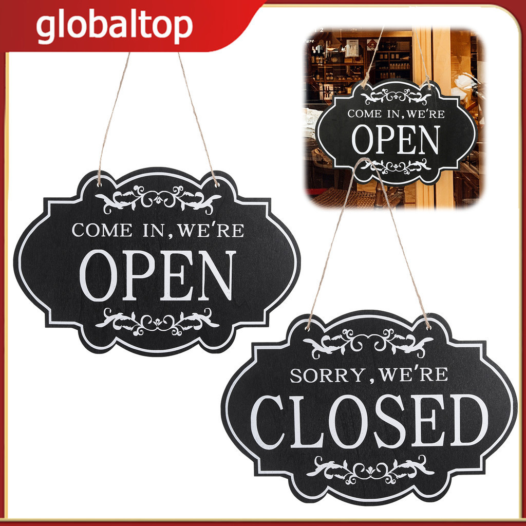 Wood Easy-to-install Open Closed Sign Board For Indoor And Outdoor ...