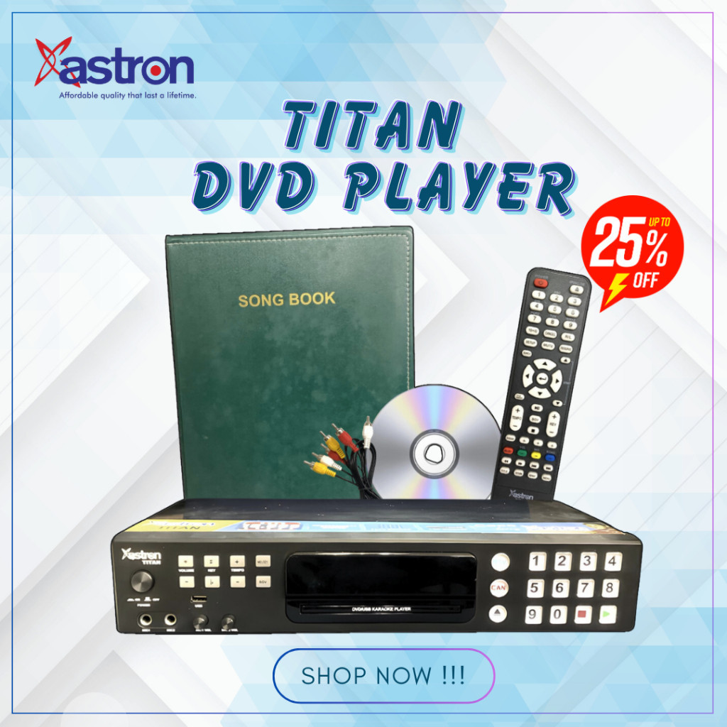 Astron TITAN DVD Player Karaoke System with 13000 Song LED Push Button Songbook W/O Remote ...