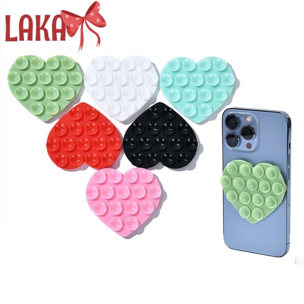 LAKA Sucker Support, Heart-shape Silicone Sucker Suction Cup Bracket ...