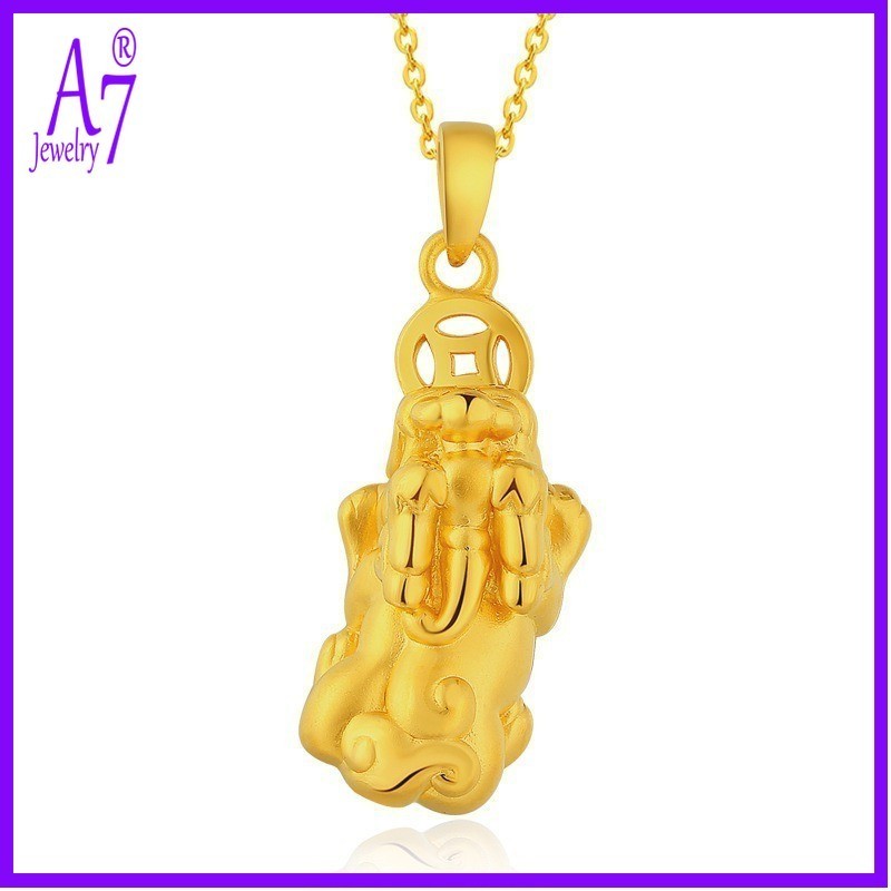 18k Gold New Personalized Simple Pixiu Pendant JJH3990 | Shopee Philippines