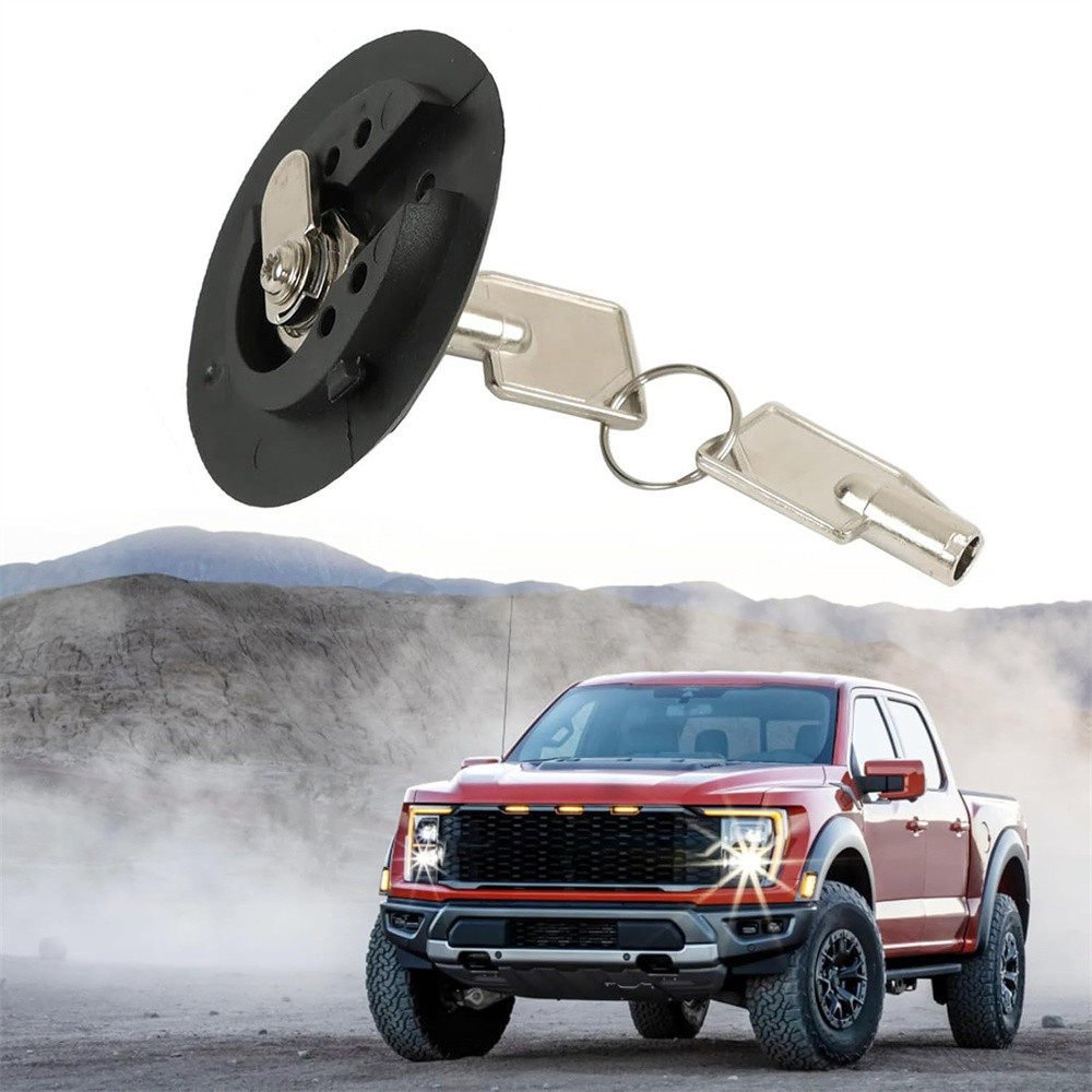 Black Fuel Door Gas Cap w/Locking Fuel Plug BU5Z-9C268-B For Ford F150 ...