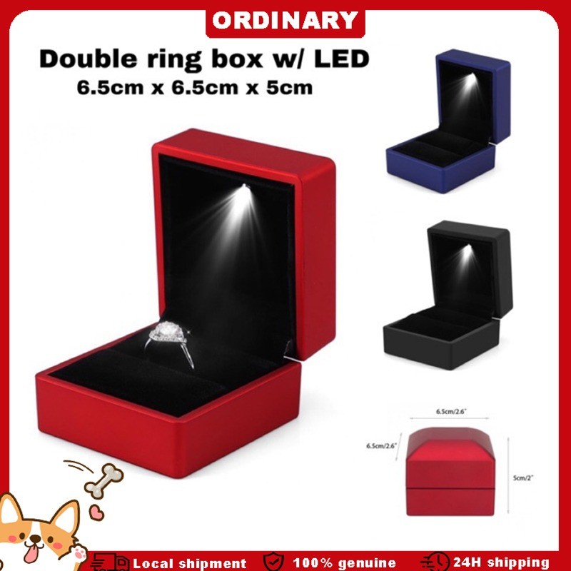 Luxury Box LED Light For Engagement Wedding Ring earrings jewelry ...