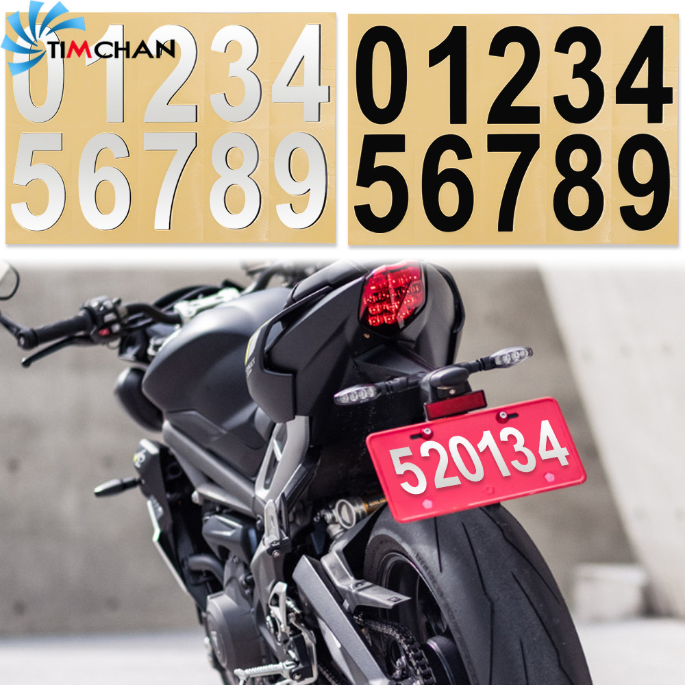 1/2Sets Reflective Mailbox Numbers Sticker - Digital Number Label ...