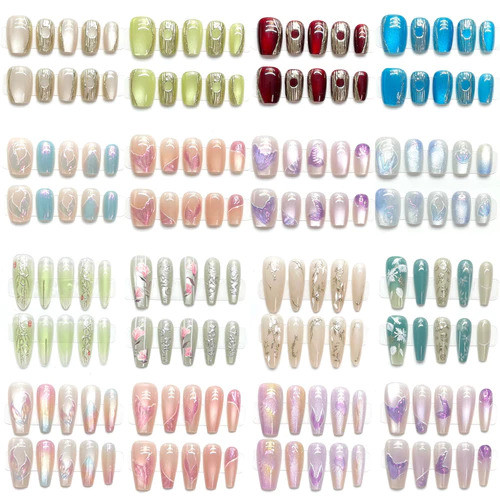 Myrain3 HANDMADE Short Long Coffin Round Shape Fishtail Texture Fake ...