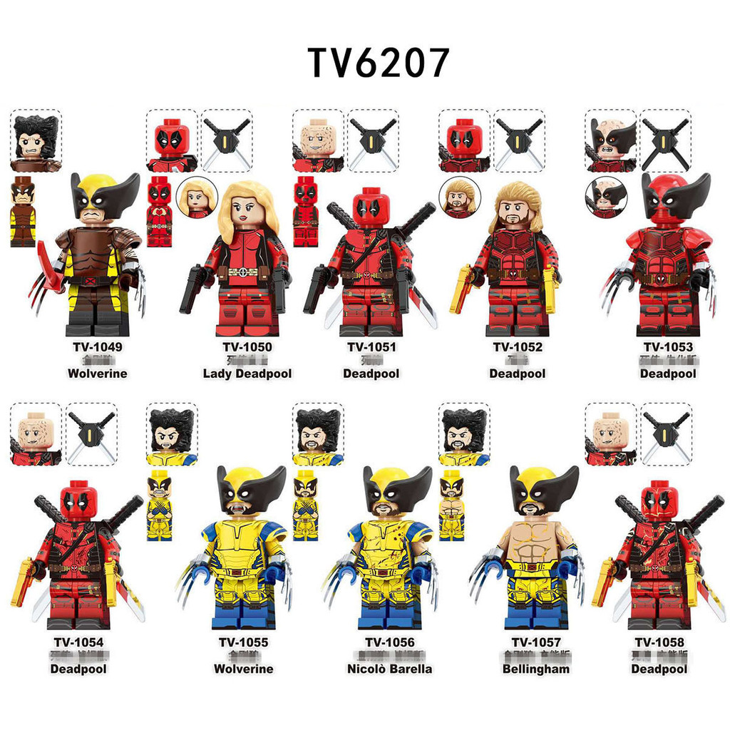 Block Toys Figure X People Super Person Wolverine Deadpool TV6207 Mini ...