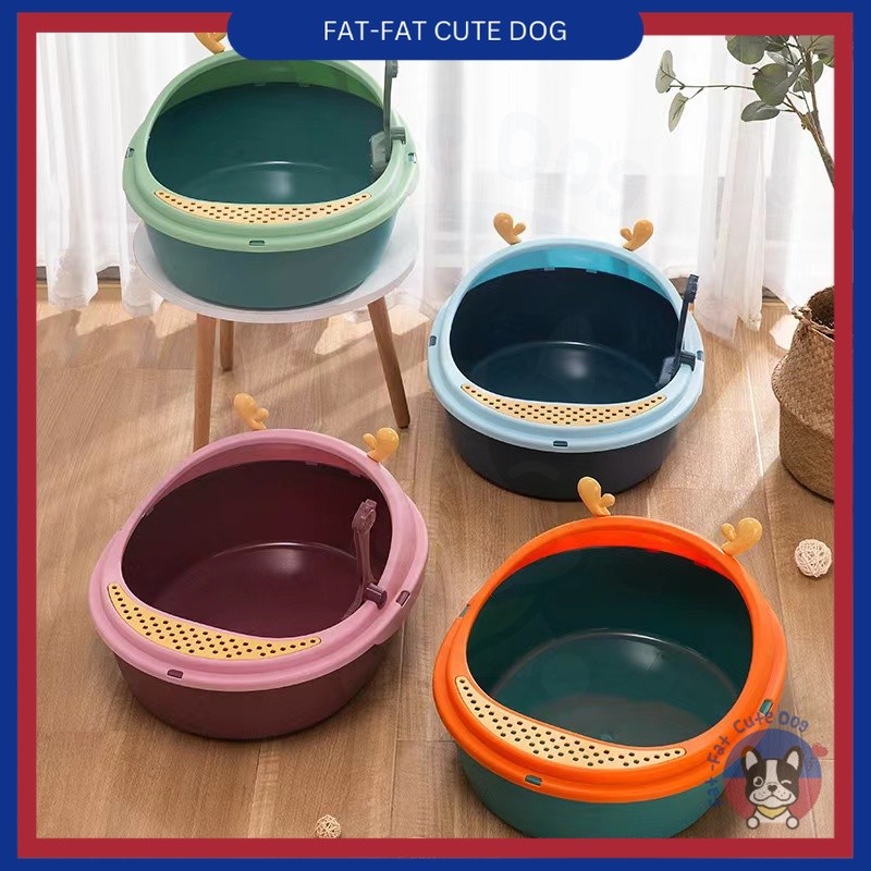 【Fat Fat Cute Dog】Cat litter box with shovel sand shovel cat sand basin ...
