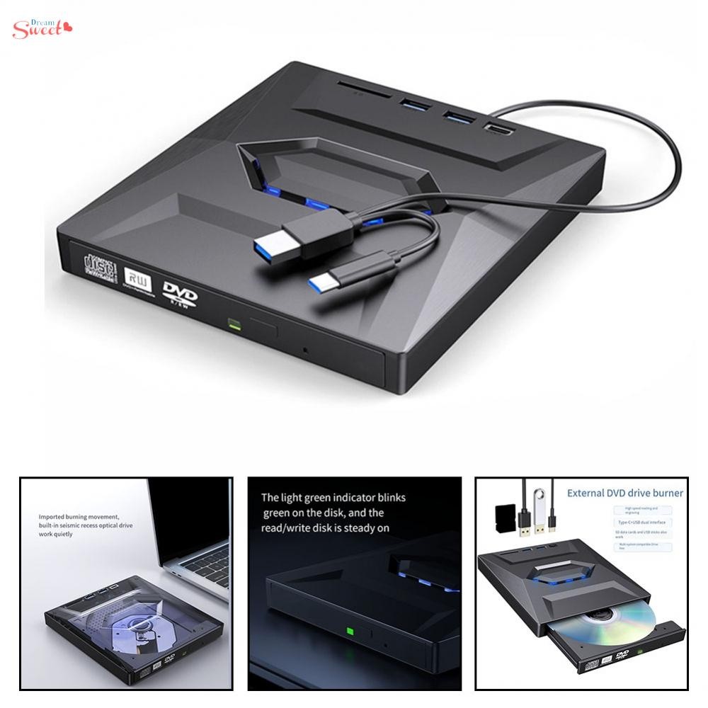 【SWTDRM】External CD DVD Burner Sleek Design Compact And Portable High ...