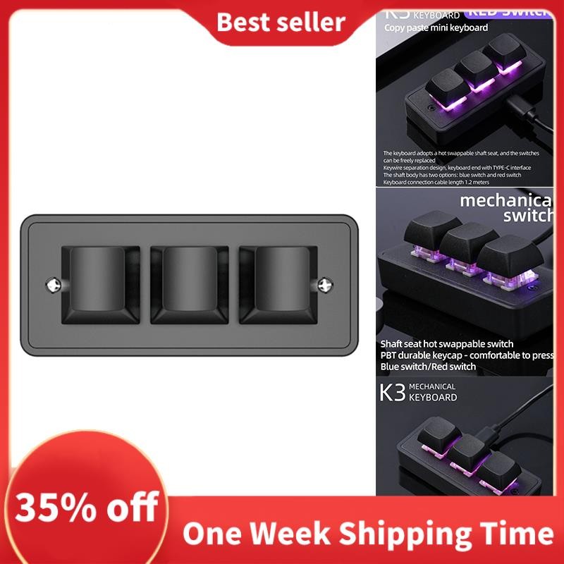 Available APAYADO Custom Mini Keypad 3 Keys Programming Macro Keyboard Copy Paste Cut USB ...