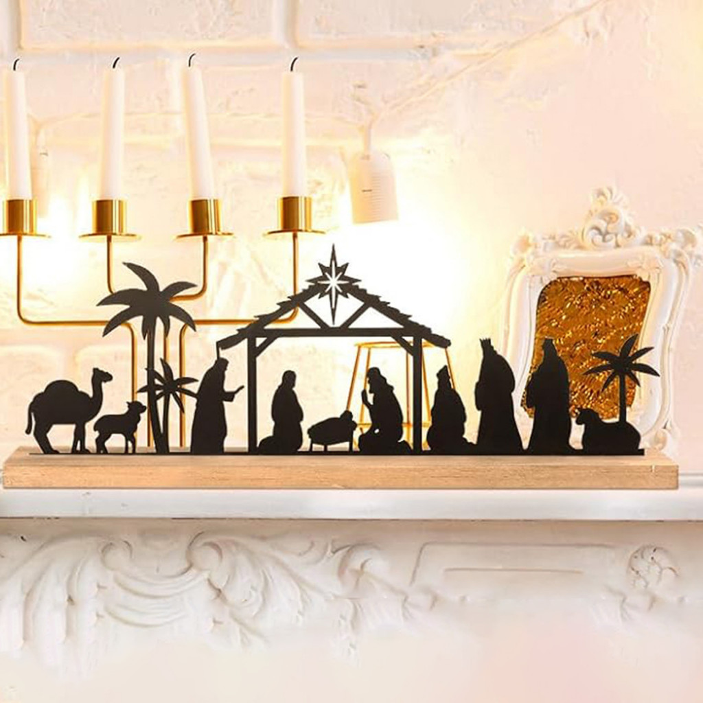 Rust-resistant Nativity Sign Nativity Scene Decoration Christmas ...