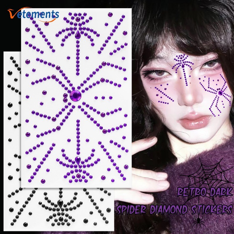 DIY Scar Purple Spiders Gem Eyes Face Stickers - Self Adhesive Cosplay ...