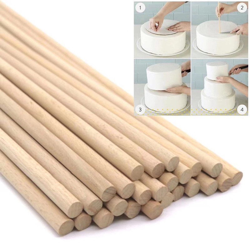 10pcs Wooden Cake Dowell Crafts and DIY Projects Rod Bamboo Wood Dowel ...