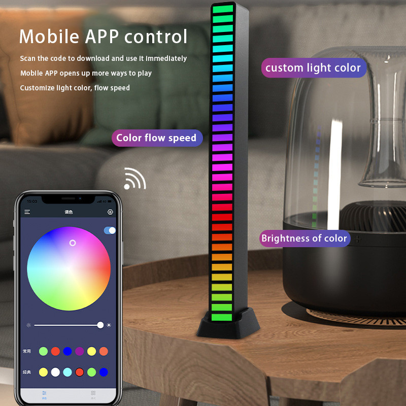 RGB Lamp LED Strip Lights Sound Control Lamp Ambient Light Smart APP ...