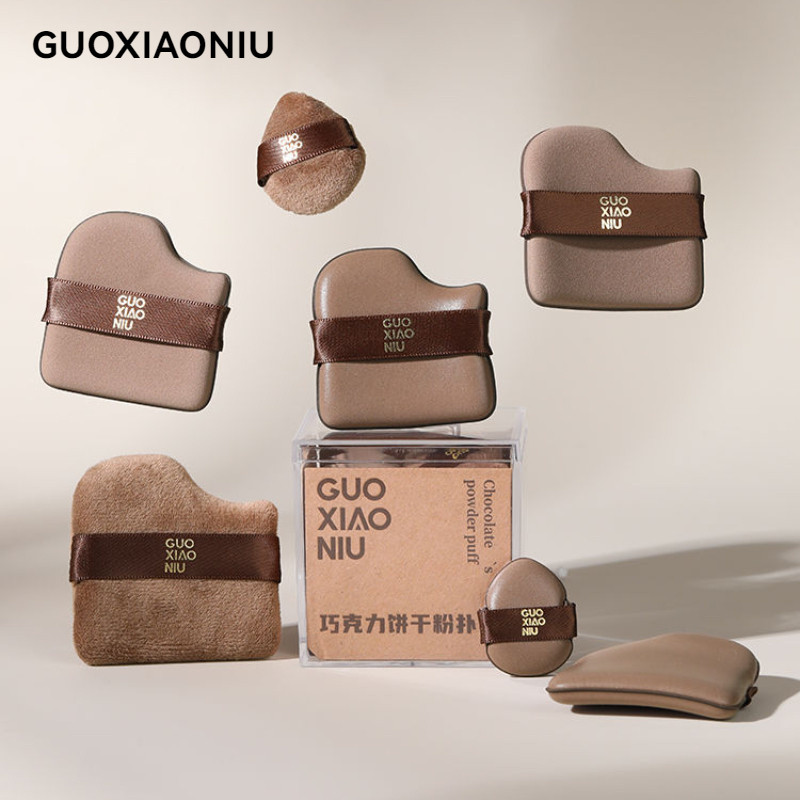 GUOXIAONIU Powder Puff Chocolate Powder Puff Cushion Flocking Mini ...