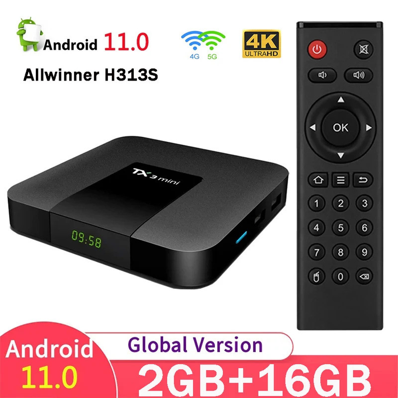 TX3 mini Smart TV Box Android 11 Allwinner H313S 2GB 16GB HD 4K 4G e 5G ...