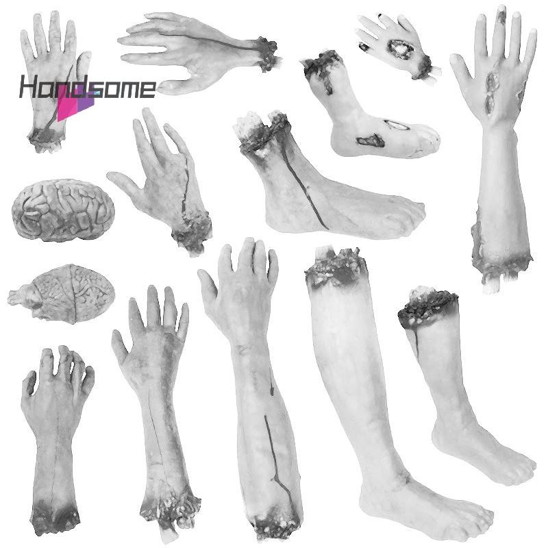 Handsome- Fake Severed Hands Halloween Zombie Hand Severed Arm Props ...