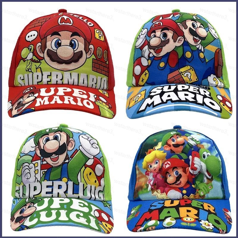 YE The Super Mario Bros Cartoon Printing Peaked Cap Suit For 2-6 year ...
