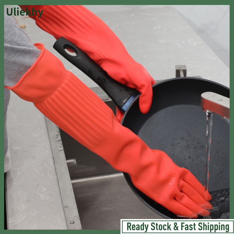 Uliekhy Long Gloves For Washing Clothes Rubber Gloves Heavy Duty Long ...