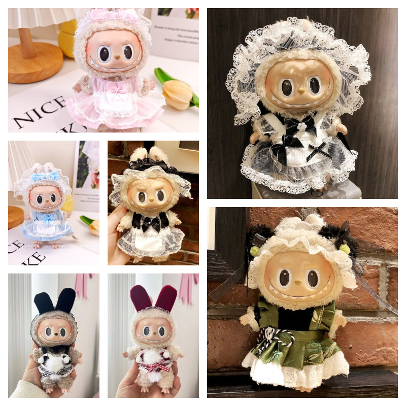 Popmart 17cm Labubu Macaron Halloween Clothes Cosplay Bunny Girlcostume ...