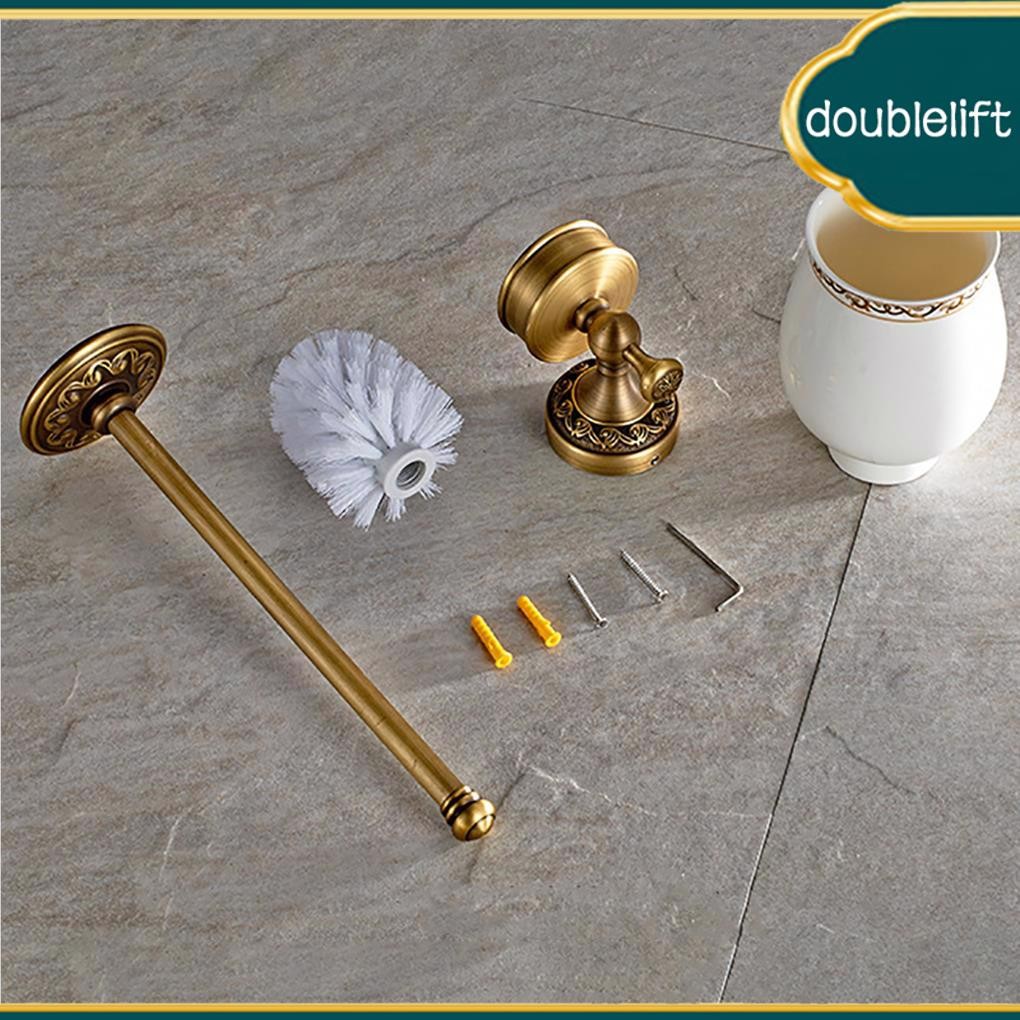 Retro Toilet Brush Holder Solid Toilet Set Brush Rack Toilet Mounted ...