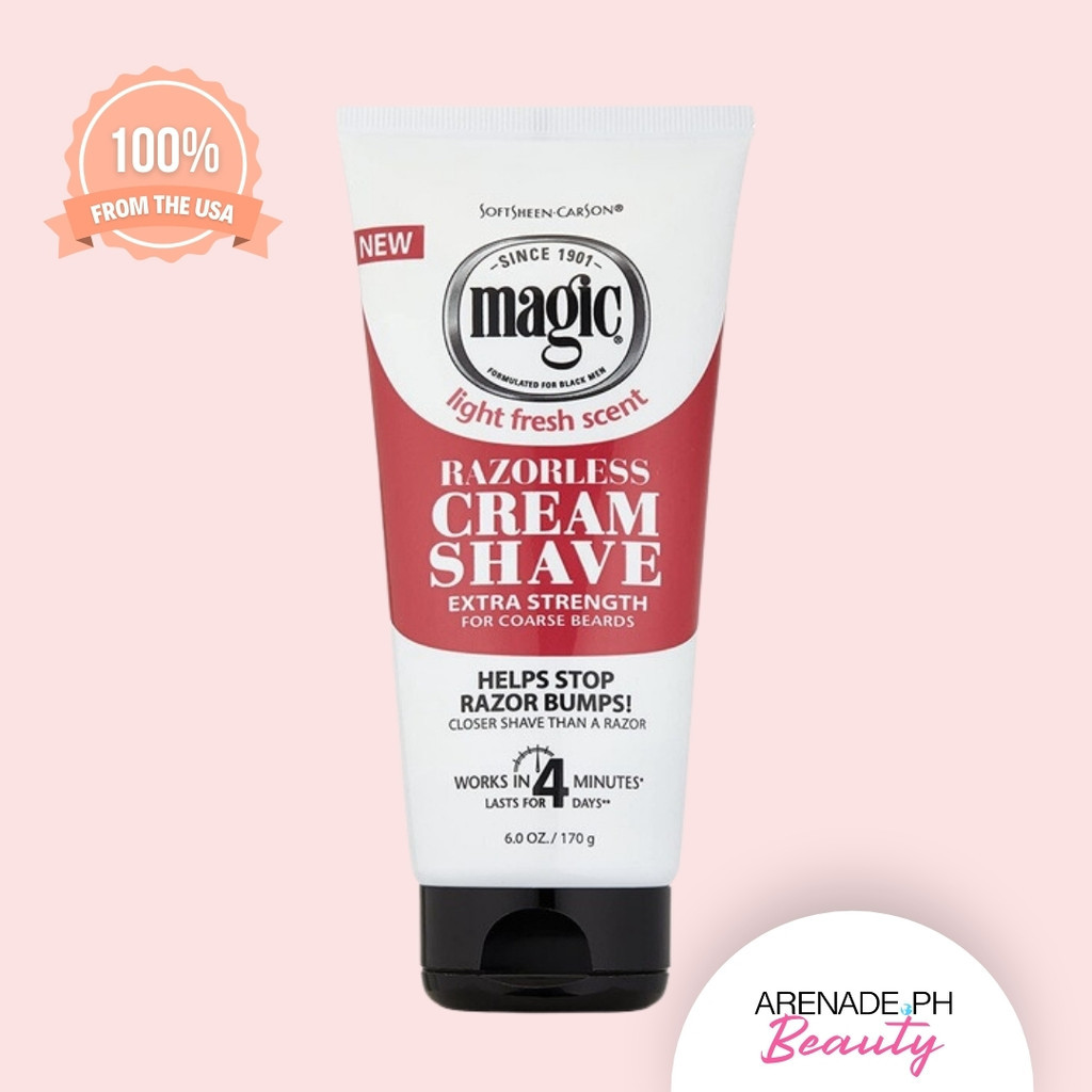 Magic Razorless Cream Shave, Extra Strength for Coarse Beards 6oz ...