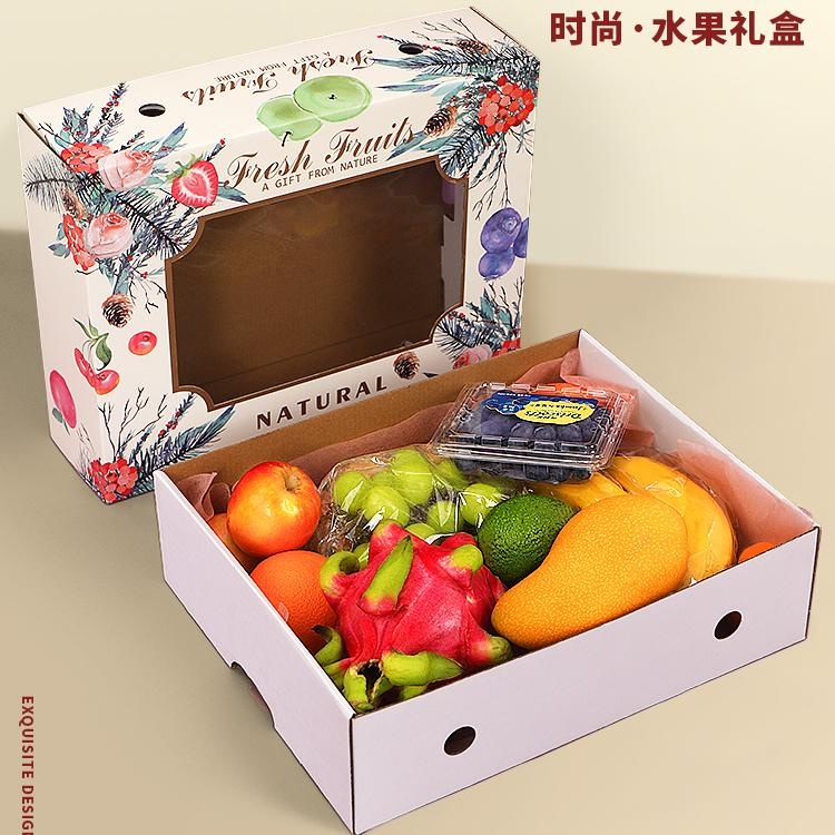 [Fruit Packaging Box] Transparent Window Fruit Packaging Box 3-4kg Gift ...