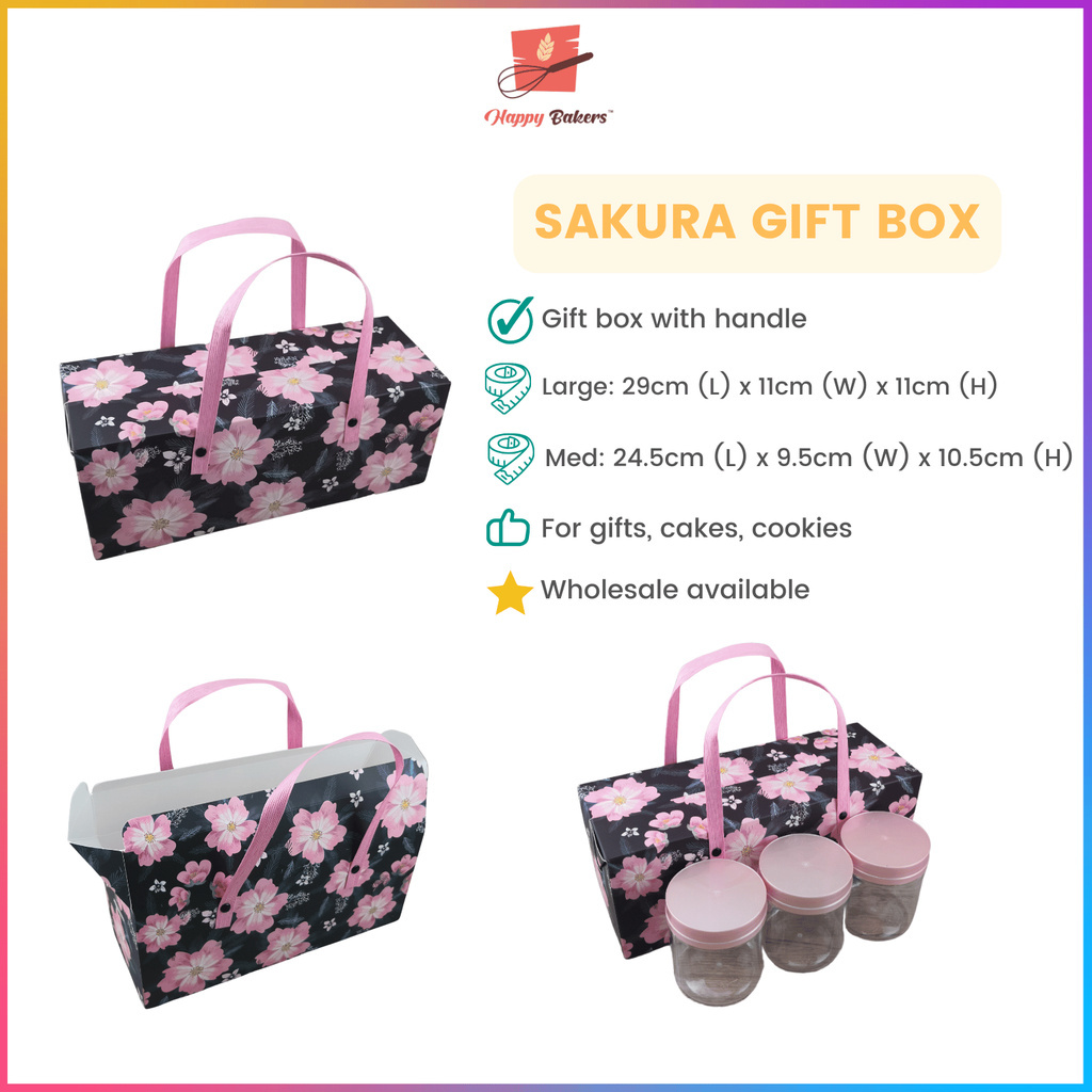 Sakura Box With Handle for Cookies Cakes Bottles Large Medium | Shopee ...