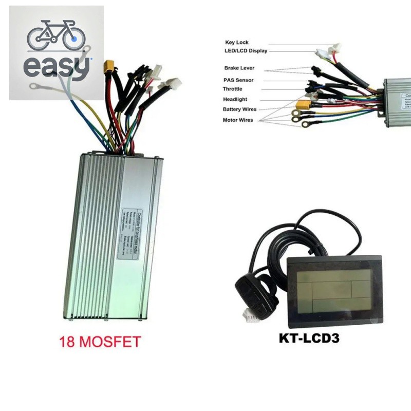 Ebike 45A 48V 1500W/2000W DC Brushless Bicycle 18 Mosfet Electric motor ...