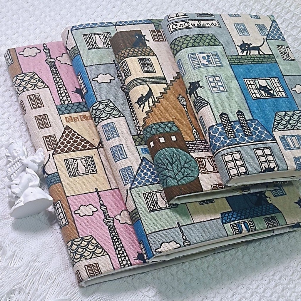 Cute Cat Fabric Handmade Book Jacket A5 Adjustable Book Cover Hand ...