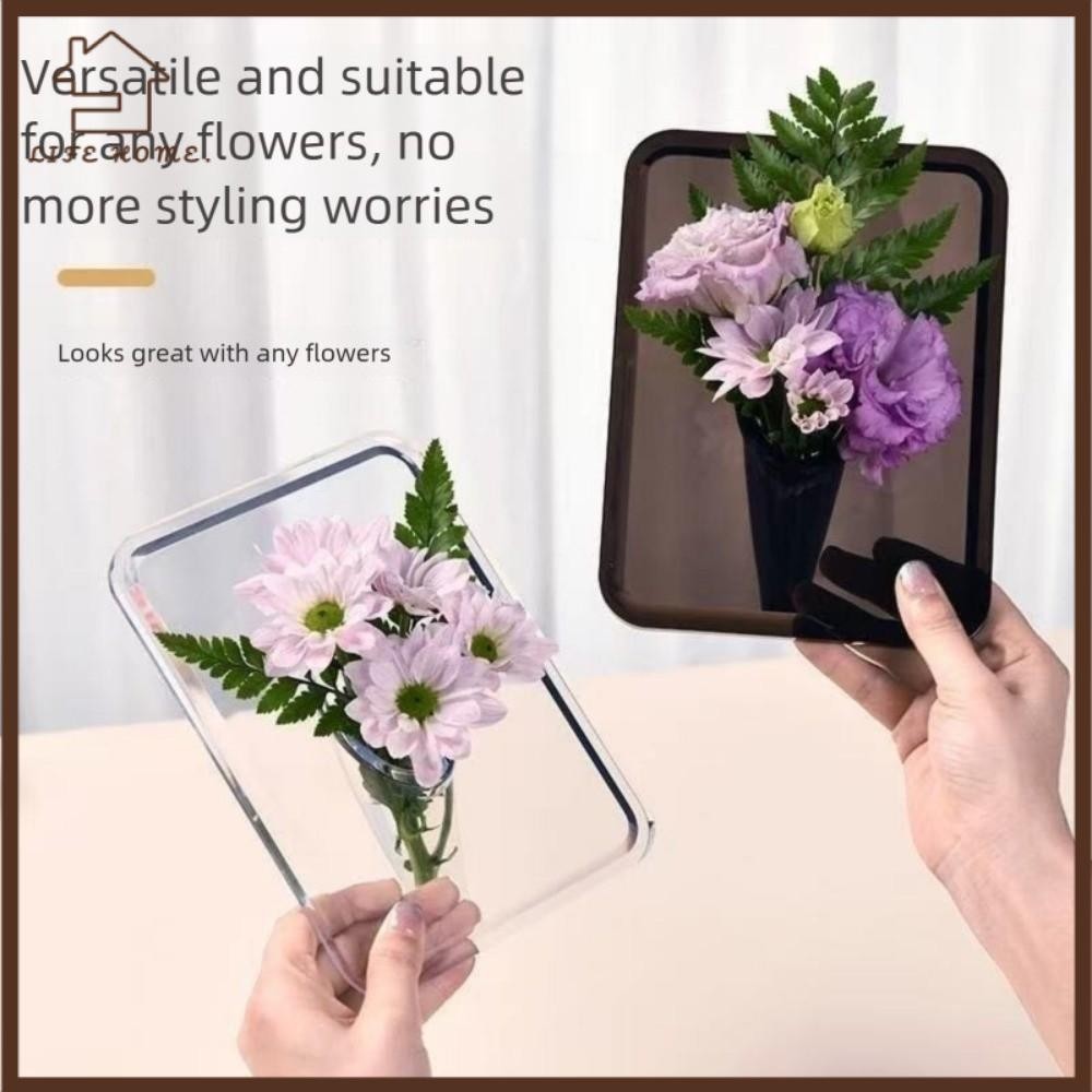 YELGIRL Photo Frame Vase, Transparent Acrylic Flower Container ...