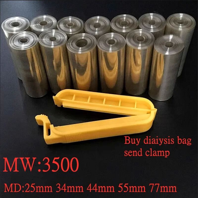 1 or 5 Meters Laboratory MW3500 Regenerated Cellulose Dialysis Bag ...