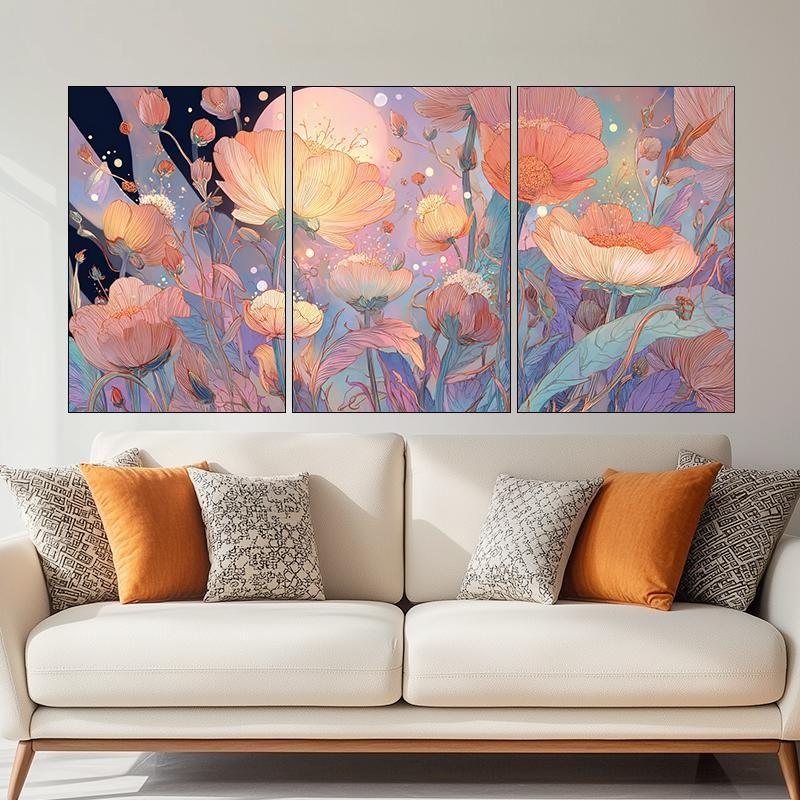 3PCS Flower Painting Wall Decoration Painting House Display Painting ...