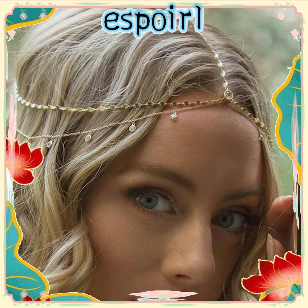 ESPOIR Elegant Hair Accessories, Forehead Chain Crystal Crystal Head ...