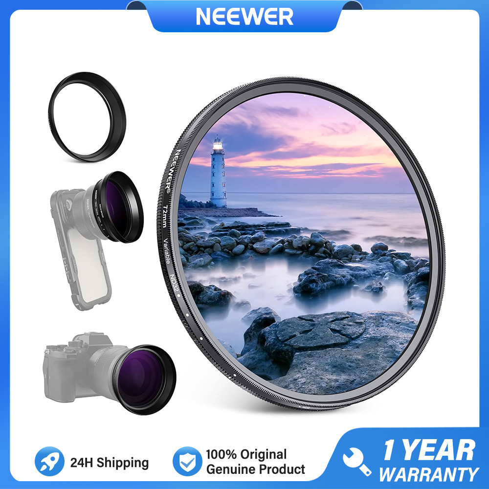 NEEWER FL-99 72mm Variable ND2-32 Filter with Lens Hood for 85mm ...