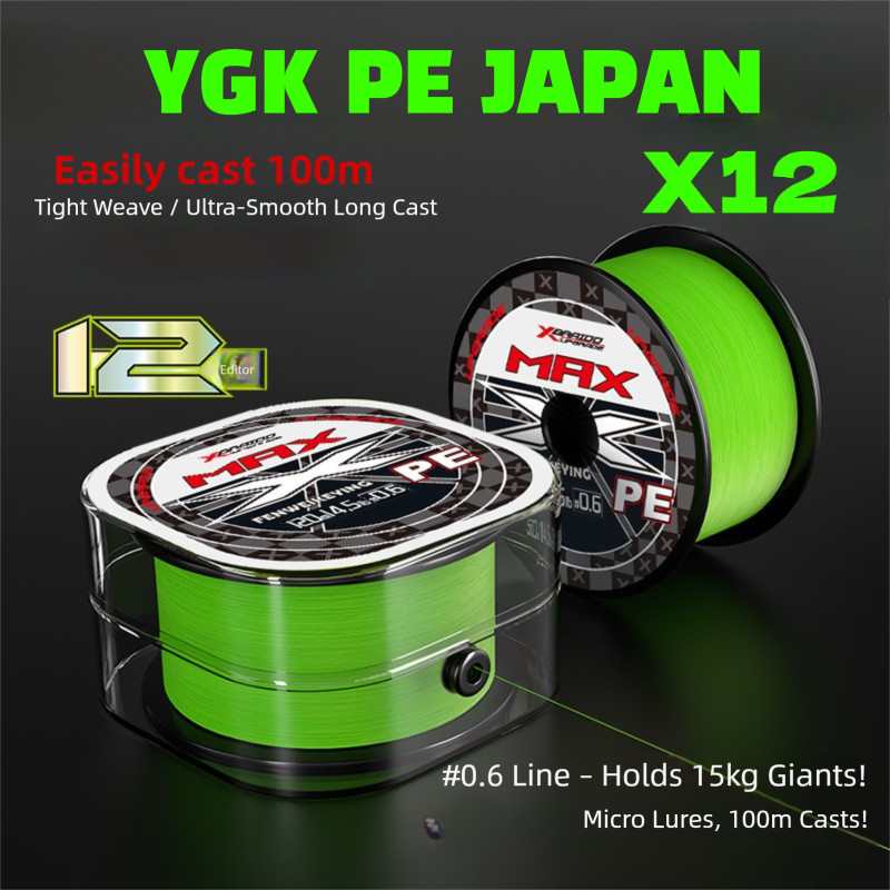 12-Strand Braided PE Line Abrasion/Bite-Resistant – Power Casting for ...