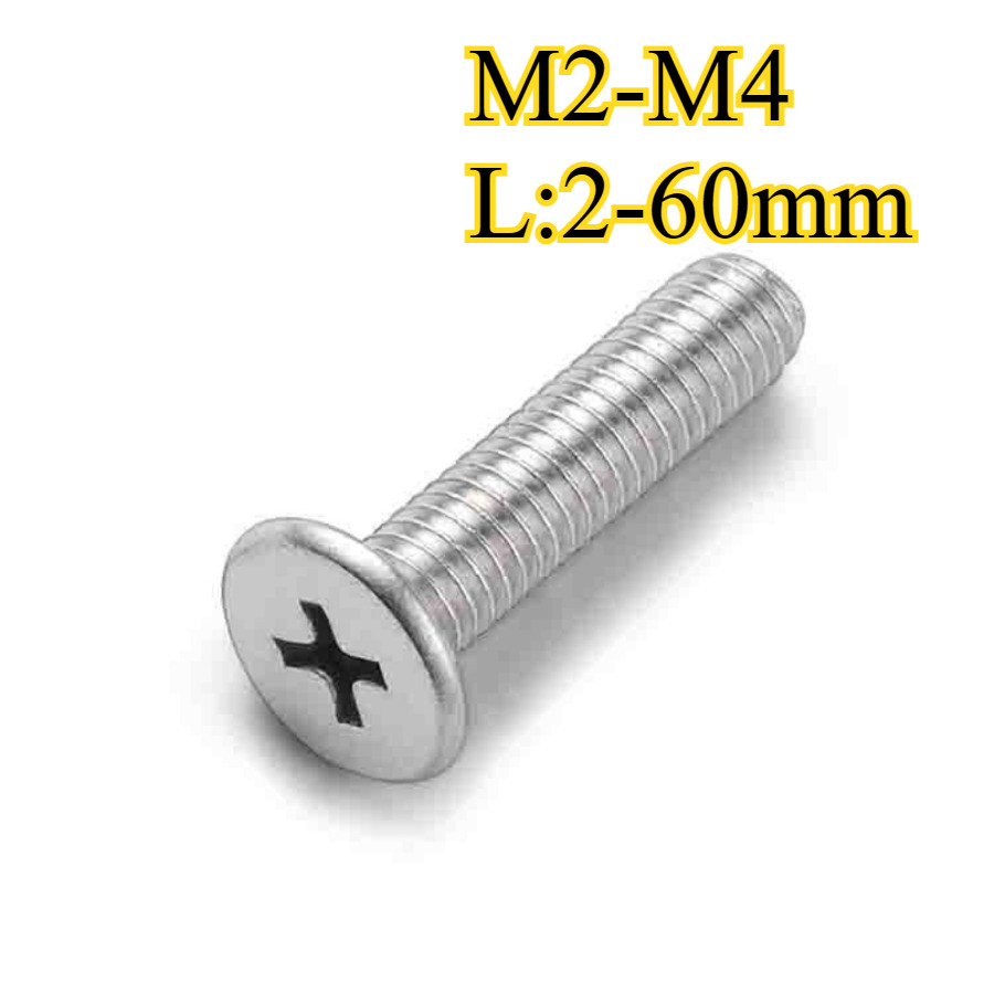 Phillips/304 Stainless Steel/Flat Head Screw/Large/CM Computer Screw M2 ...