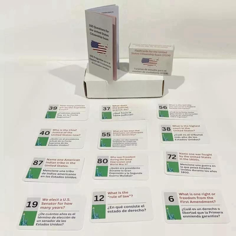 US Citizenship Flash Cards 100 Questions and Answers for Naturalization ...