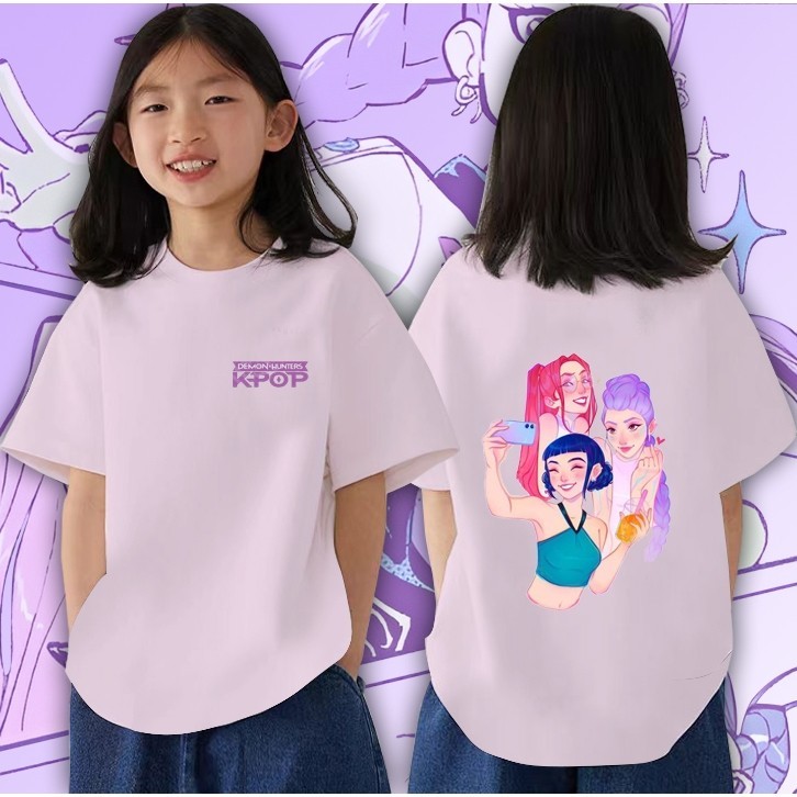 FUZZY & Kpop Demon Hunters T-Shirt Ba 100u Kids Mira Rumi Zoey Family ...