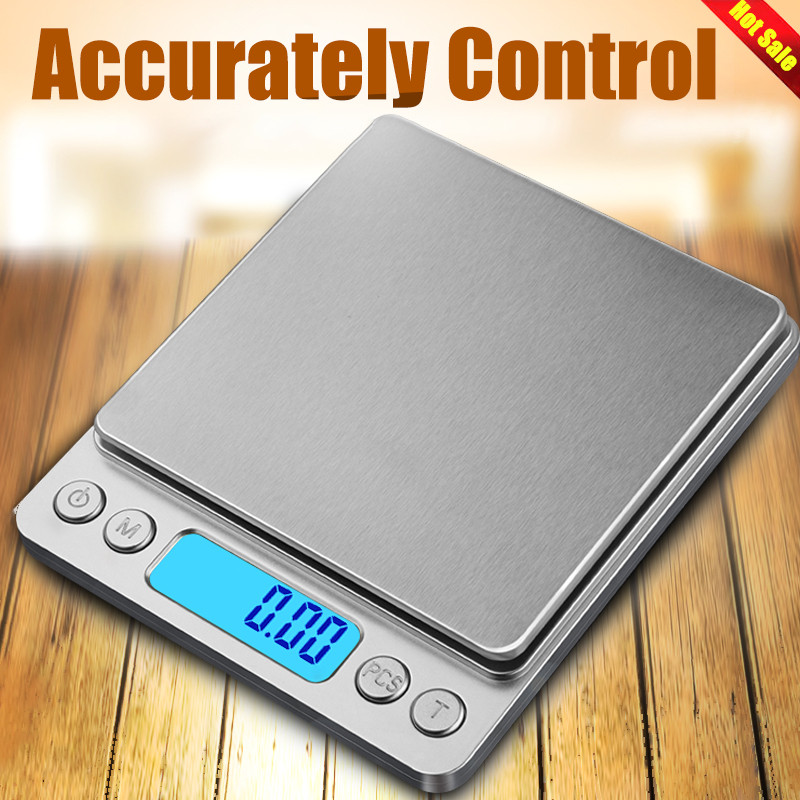 3KG Electronic Digital Kitchen Scale Portable Digital Scale Stainless ...