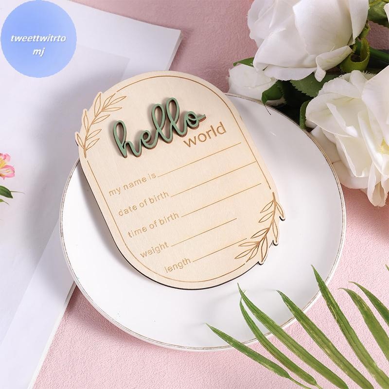 TRTOMJ Baby Announcement Sign, 5.91x4.13 Inch Wooden Newborn ...