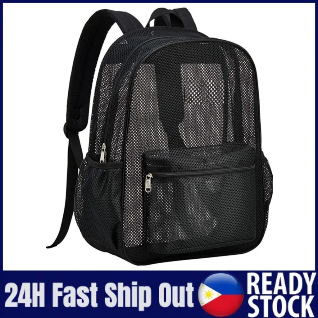 Transparent Mesh Backpacks for School Kids Beach Travel Mesh See ...