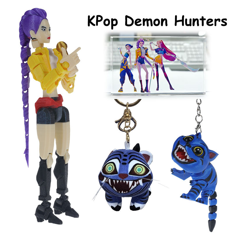 Rumi KPop Demon Hunters Action Figure 3D Printed Model Derpy Tiger Toys ...