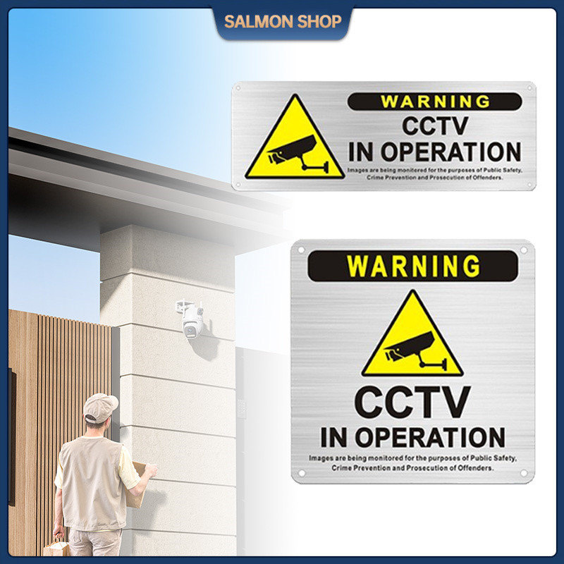 CCTV Warning Sign Aluminum Alloy Metal Plate Video Surveillance ...