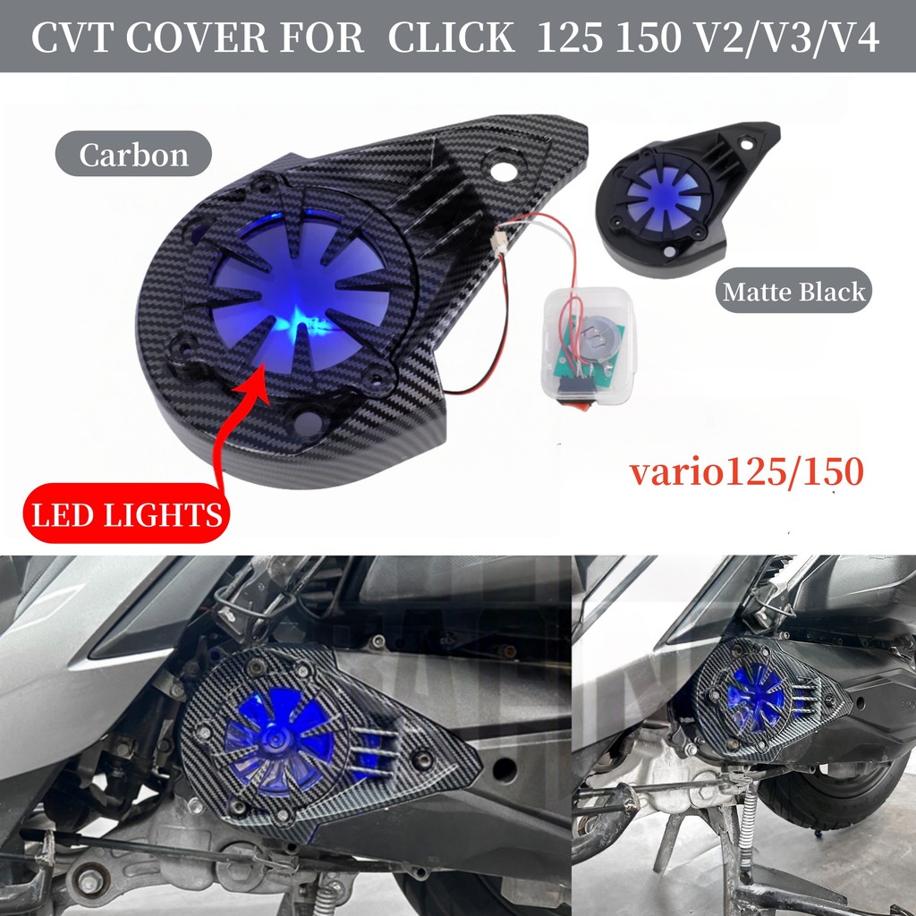 Honda Click 125/150/V2/V3/V4 Transparent Acrylic CVT Cover With Light ...