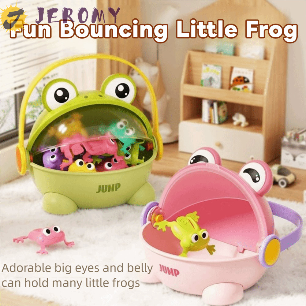 JEROMY Fun Jumping Frog Toy, Assorted Colors with Storage Bucket ...