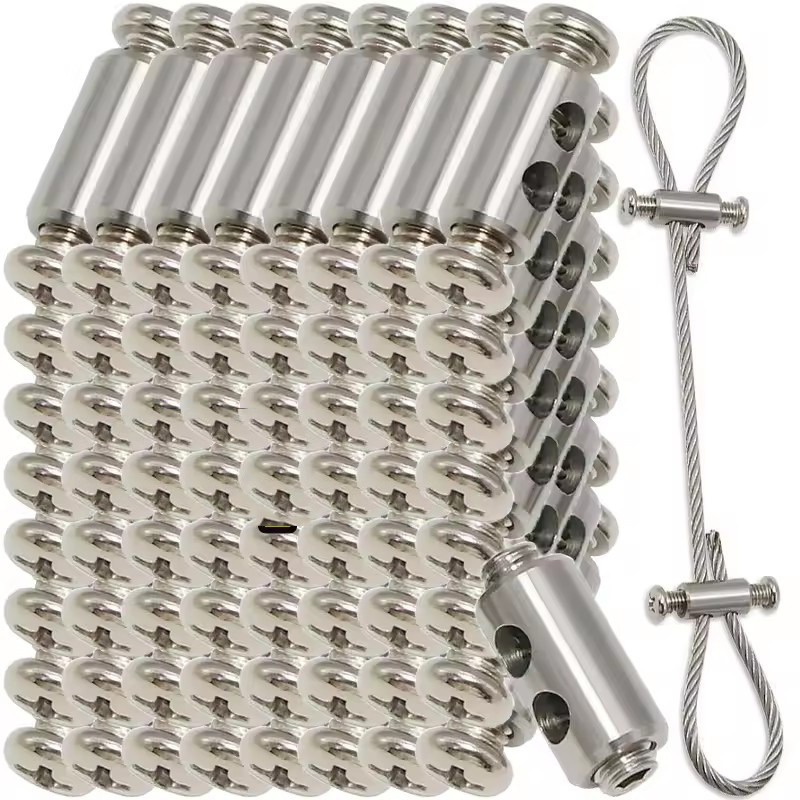 10/20/30Pcs Wire Rope Locking Device -Fixer Double Hole Chuck - Durable ...