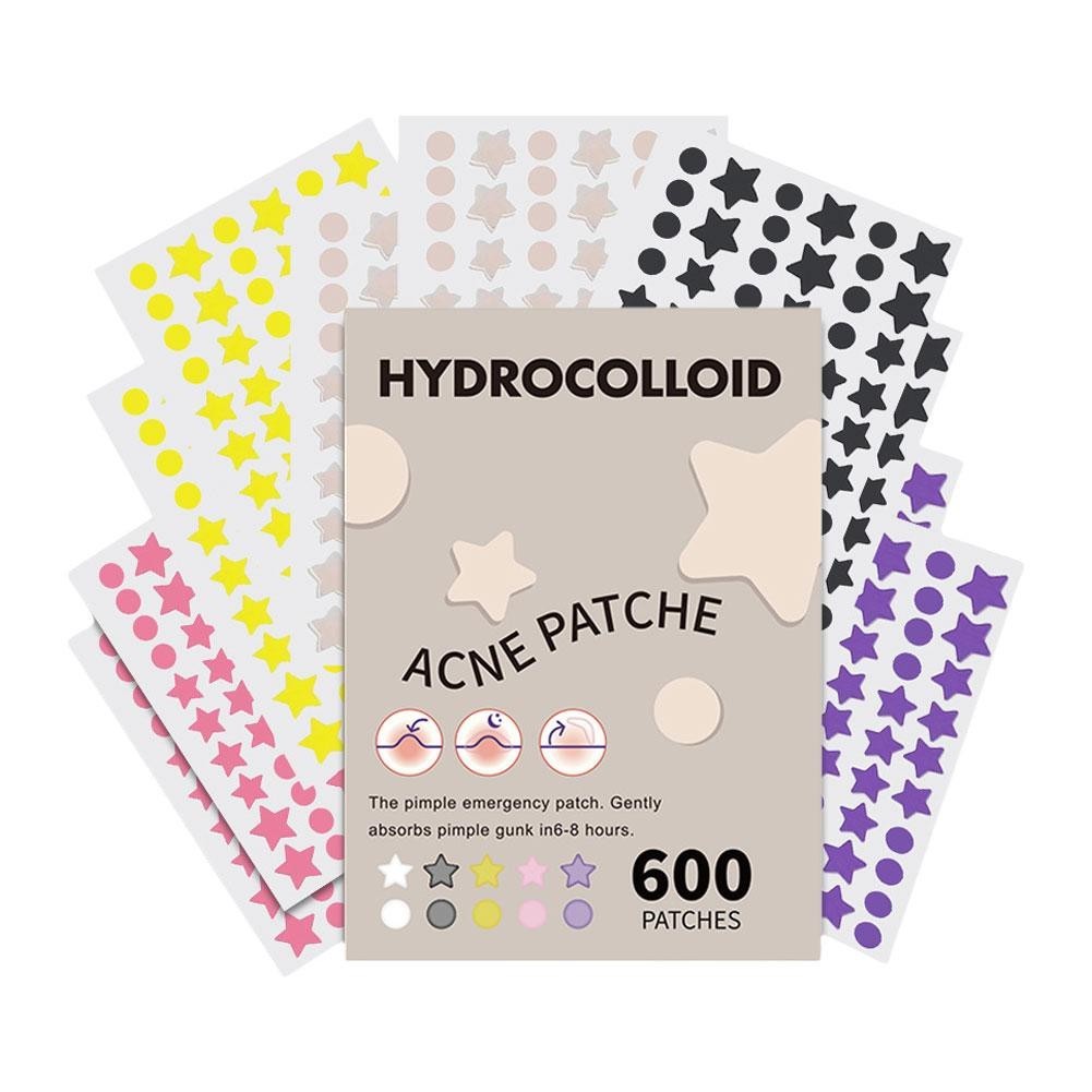 600pcs Acne Pimple Patches Cute Star Round Shaped Acne Sticker ...