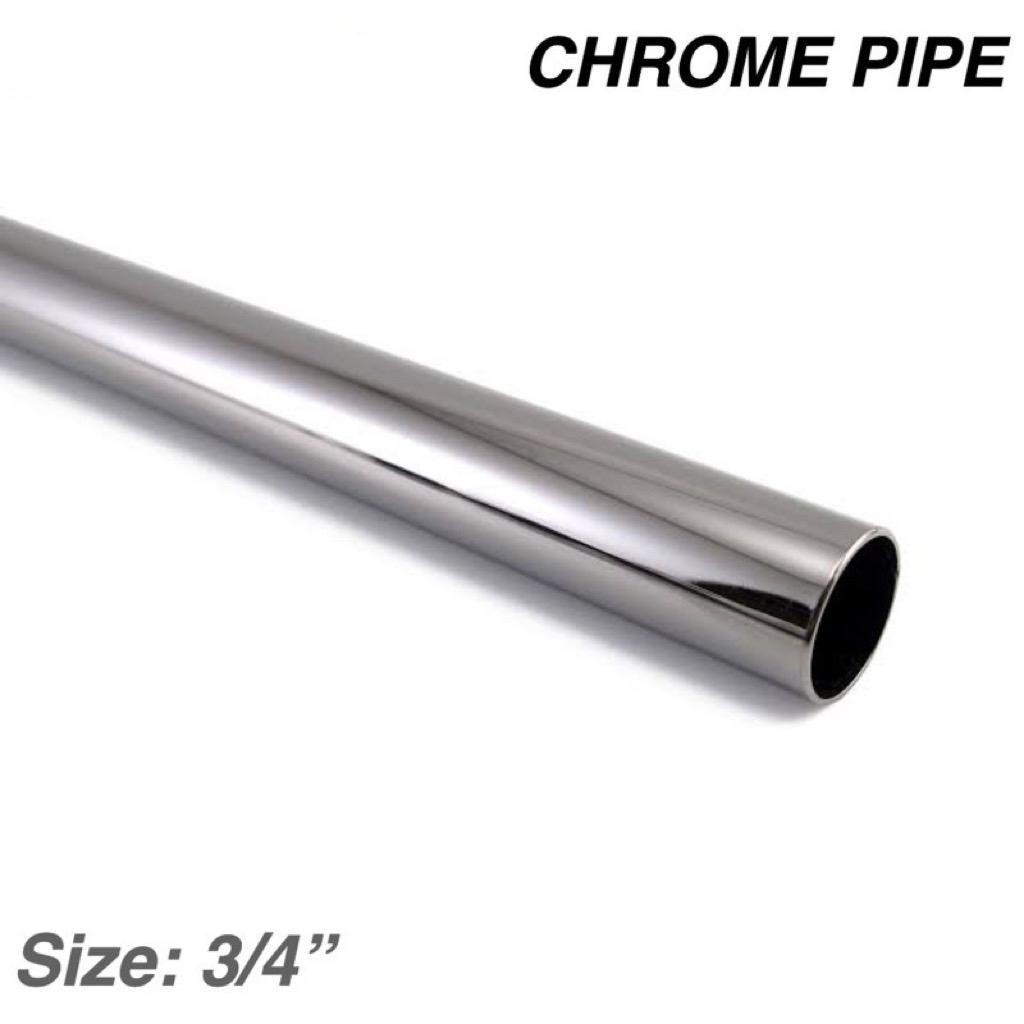 COD//Chrome Pipe Alloy | Curtain Rod Tube 1/2” 3/4” 1” | Per 4FT ...