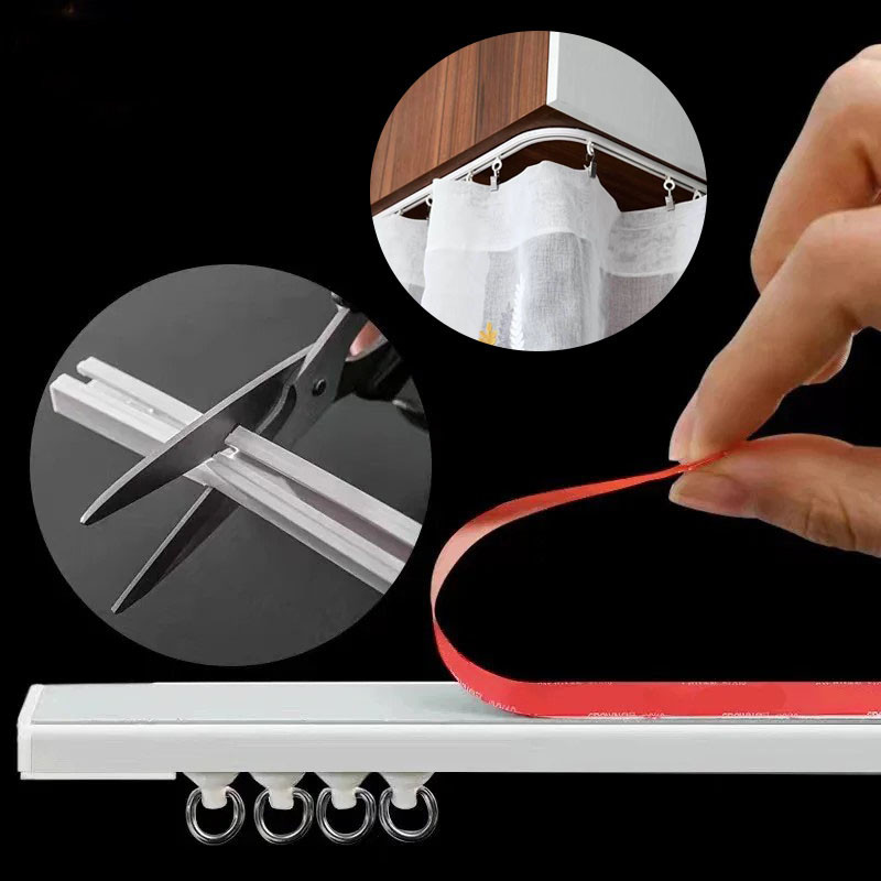 Strong Adhesive Curtain Rail Track Door Curtains Window Blinds Rel ...