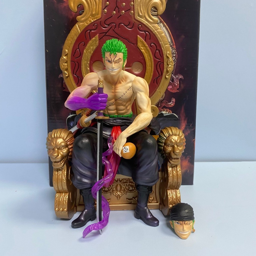 One Piece Anime Merchandise GK Zoro Seated Throne Zoro Double-Headed ...
