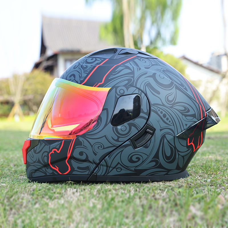 New ORZ motorcycle faceless helmet with dual lenses, full helmet, male ...